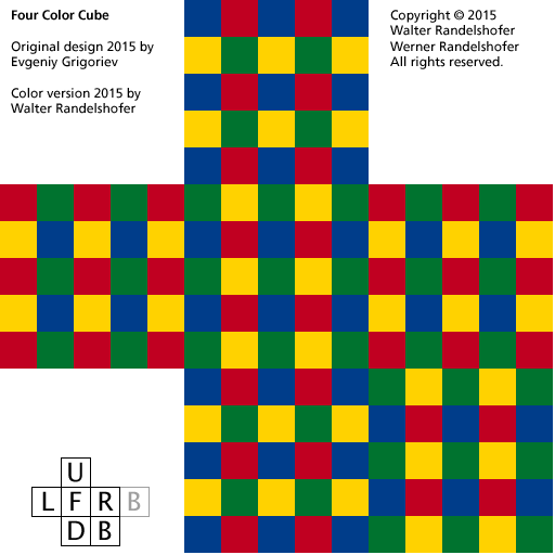 Virtual Cubes Professor Cube | Four-Colored Faces | Four Color Cube