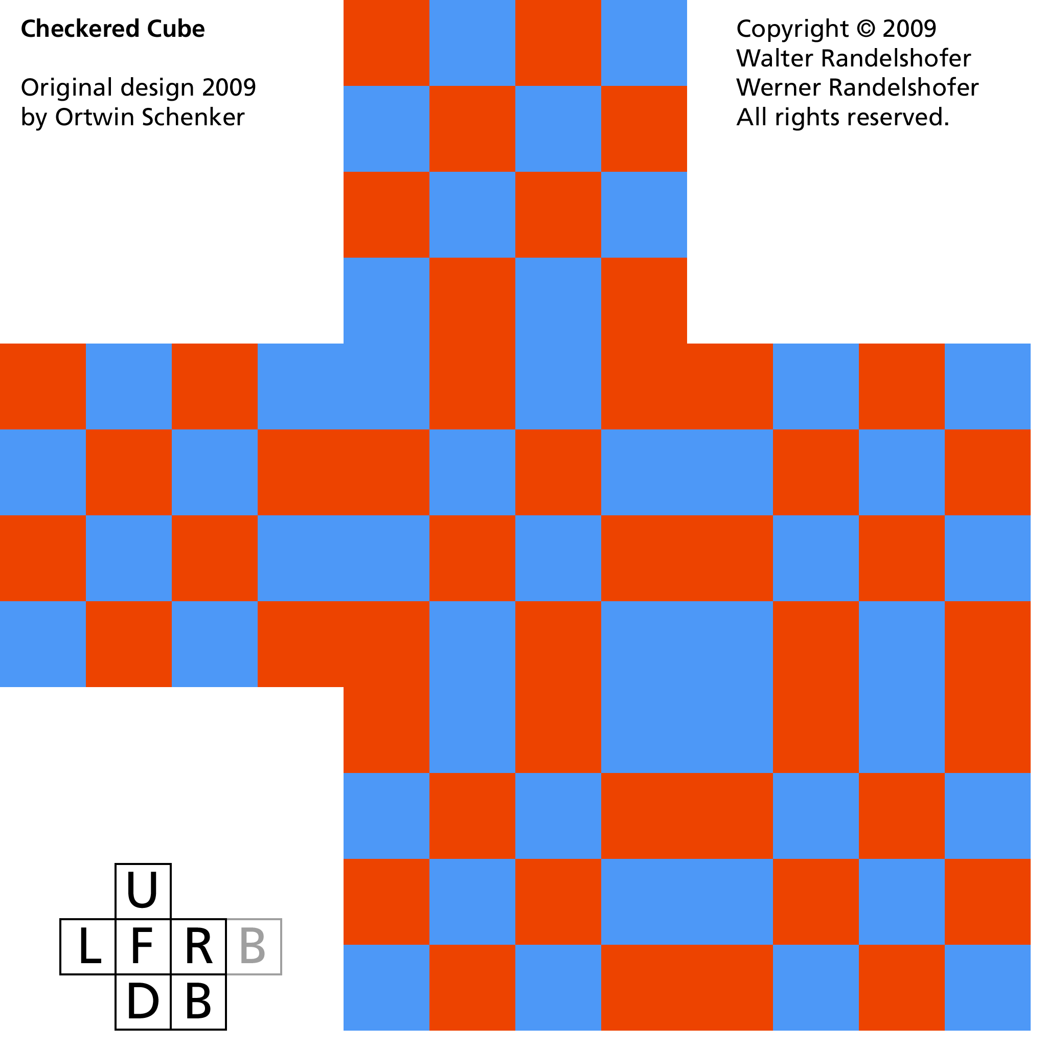 Virtual Cubes Revenge Cube | Dual-Colored Faces | Checkered Cube (Red ...