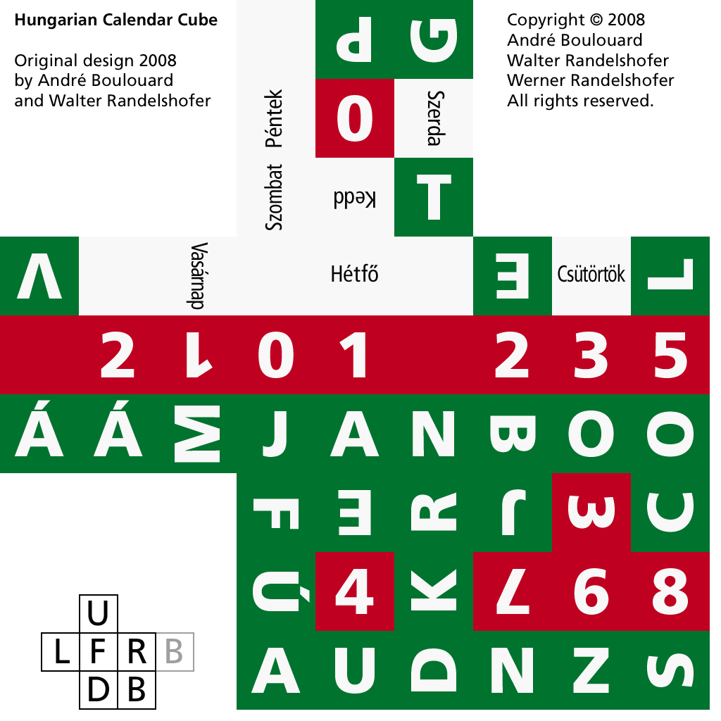 Virtual Cubes Rubik's Cube | Calendar Cubes | Hungarian Calendar Cube