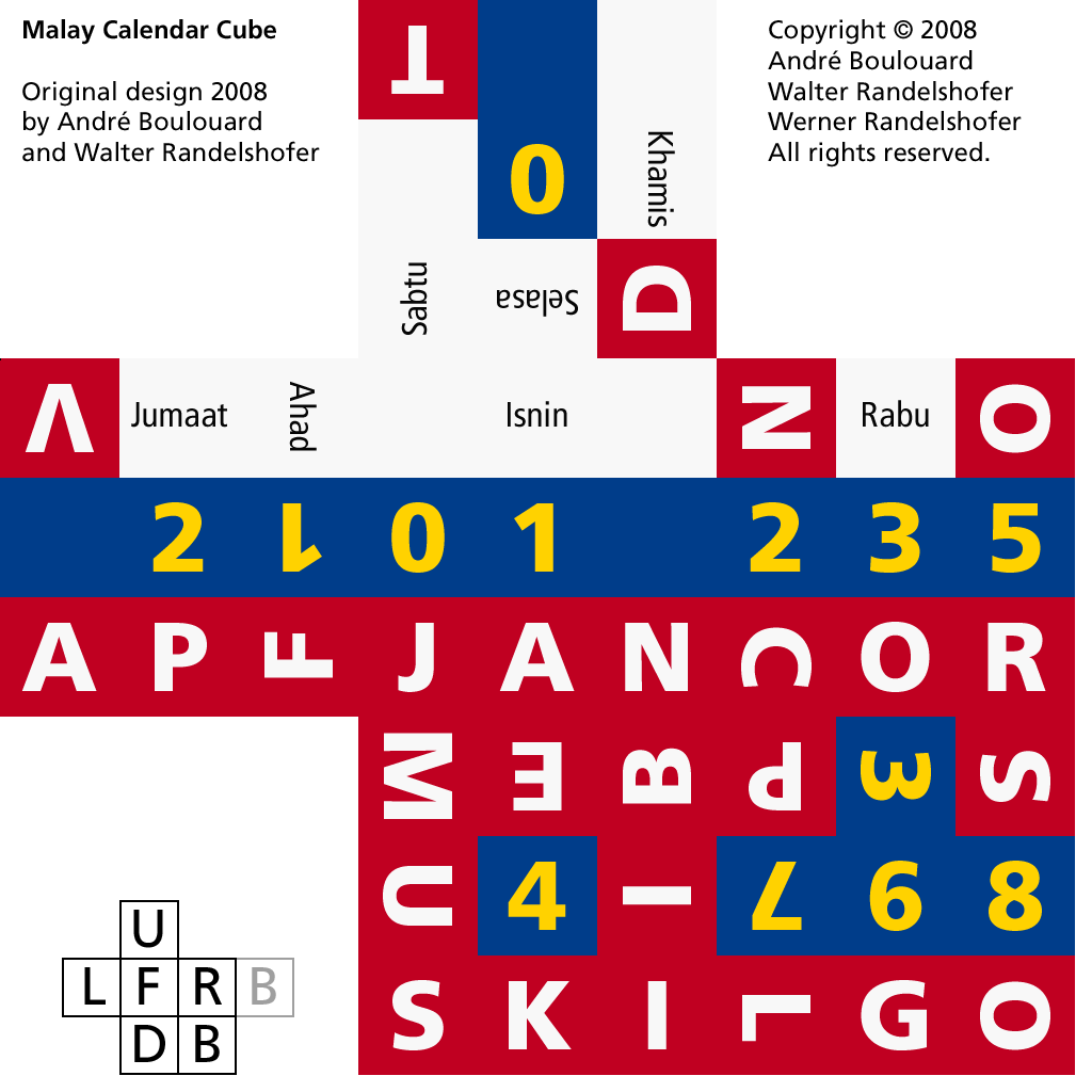 Virtual Cubes Rubik's Cube | Calendar Cubes | Malay Calendar Cube