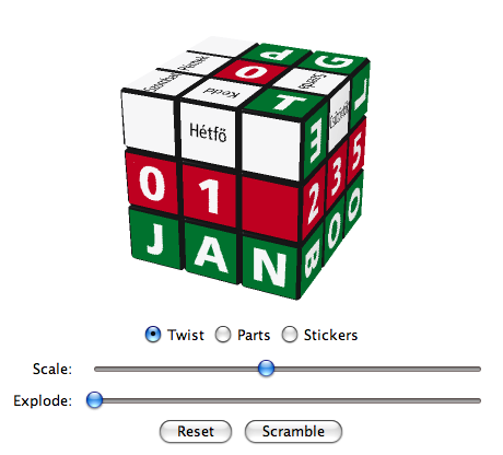 Virtual Cubes Rubik's Cube | Calendar Cubes | Hungarian Calendar Cube