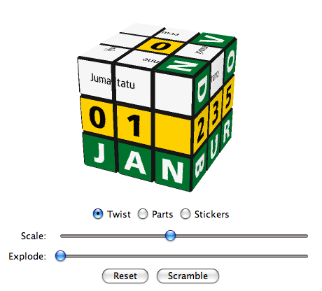 Virtual Cubes Rubik's Cube | Calendar Cubes | Swahili Calendar Cube