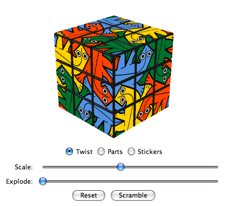 Virtual Cubes Rubik's Cube | Picture Cubes | Escher Cube (Lizards)