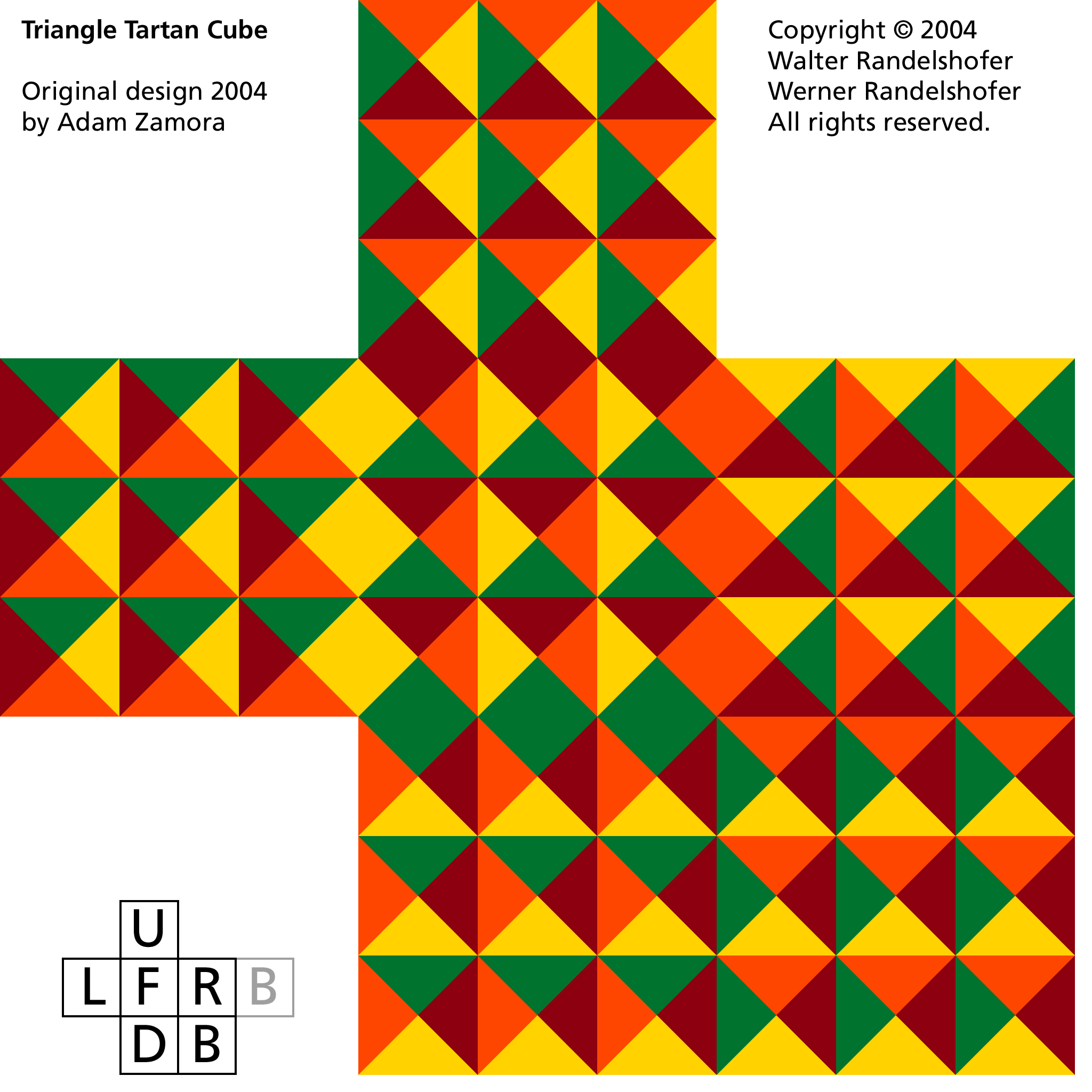 Virtual Cubes Rubik's Cube | Tartan Cubes | Triangle Tartan Cube
