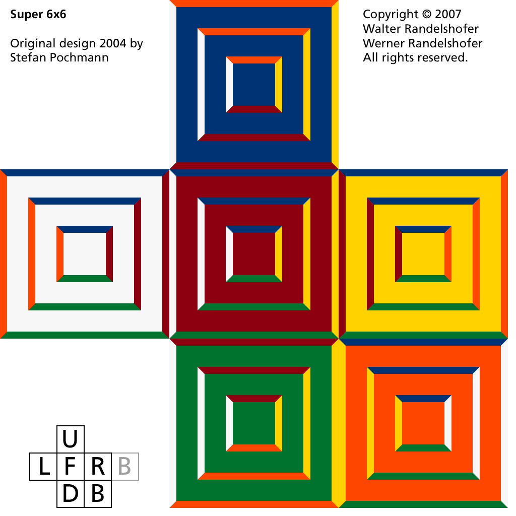 Virtual Cubes V-Cube 6 | Super Cubes | Super 6x6 'Pochmann'